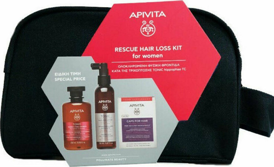 Apivita Promo Rescue Hair Loss Kit For Women Tonic Shampoo 250ml And Hair